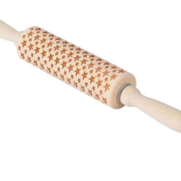Jewelry | Wooden Color Star Pattern Embossed Rolling Pin | Poshmark